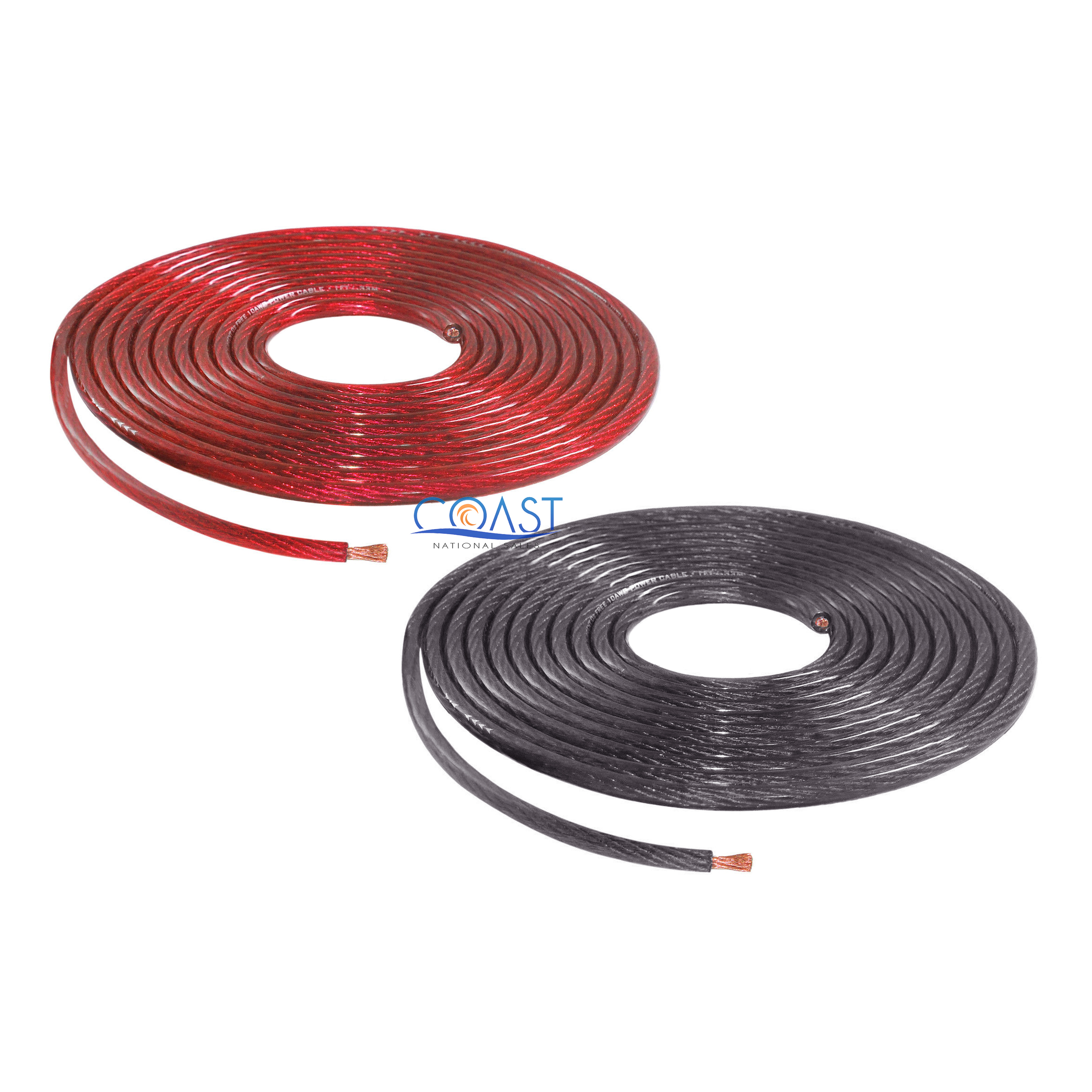 OFC Full Copper 8 Gauge AWG Red & Black Power Ground Wire Cable - 5ft ...